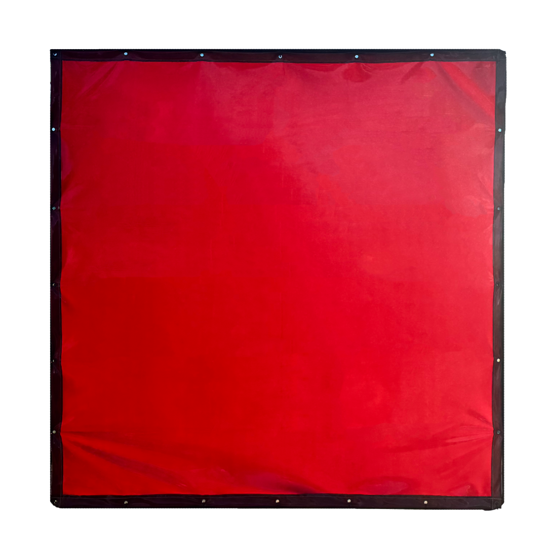 1.8m x 1.8m RED WELDING CURTAIN - Bilba Industries